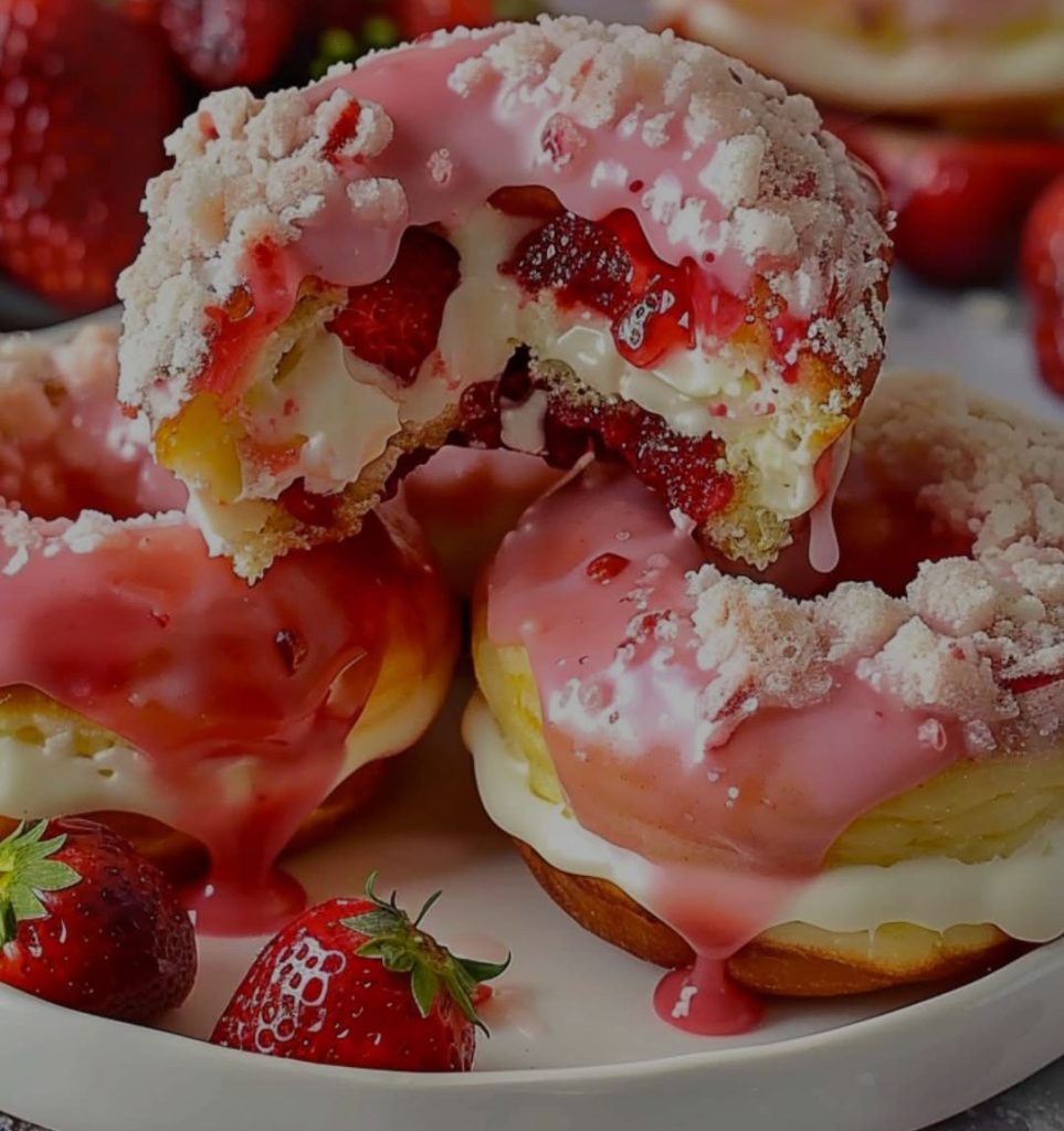 Strawberry Cheesecake Stuffed Donuts – Cook For You