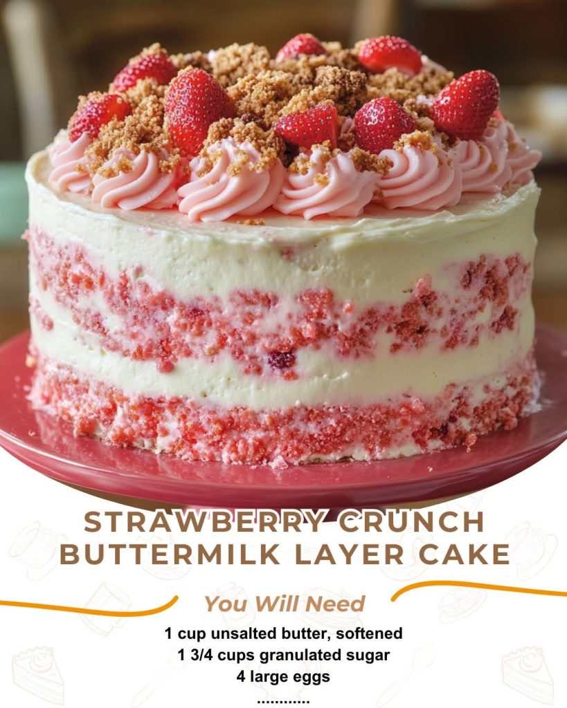 Strawberry Crunch Buttermilk Layer Cake – Cook For You
