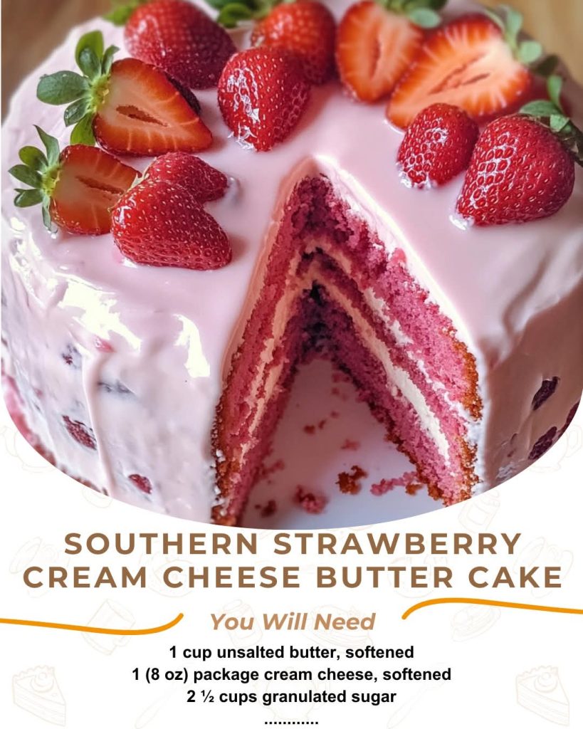 Southern Strawberry Cream Cheese Butter Cake Recipe – Cook For You
