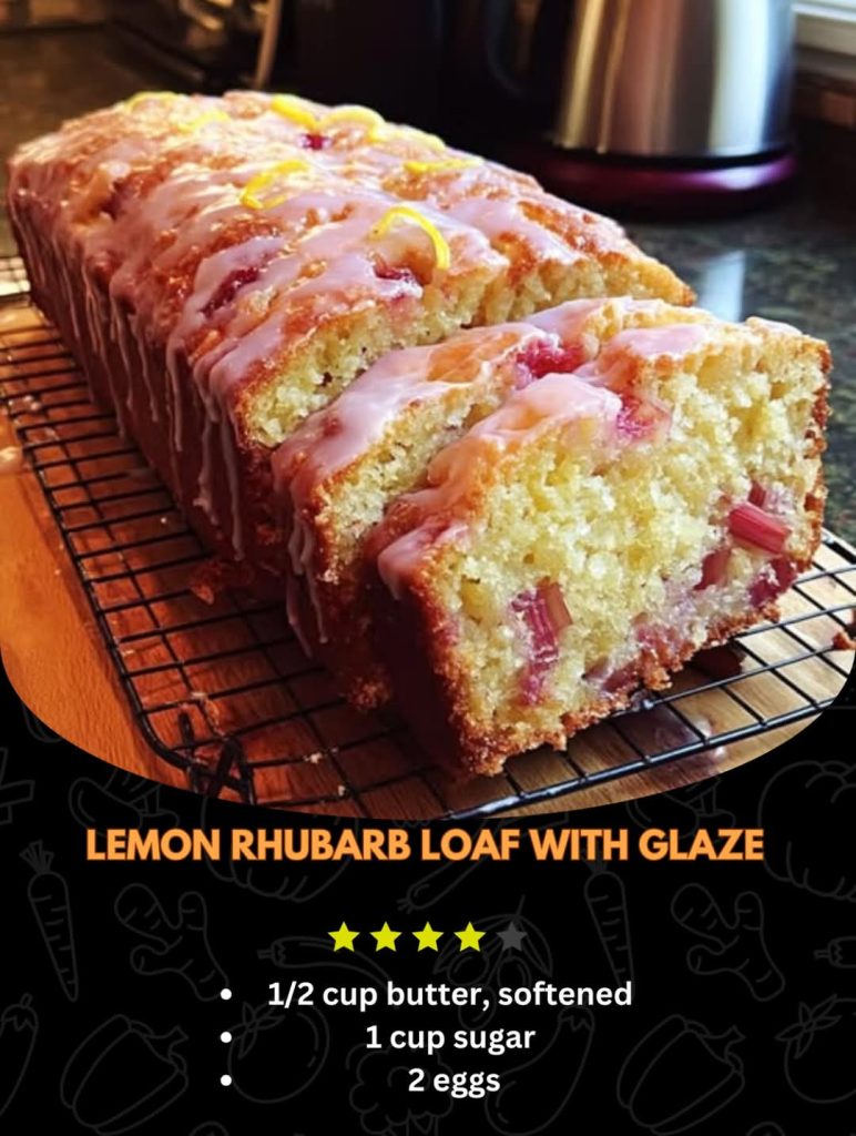 Lemon Rhubarb Loaf with Glaze – Cook For You