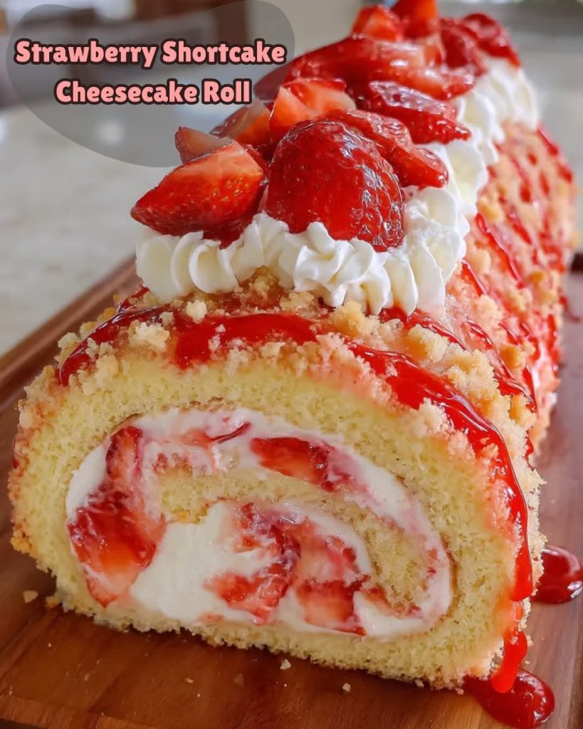 Strawberry Shortcake Cheesecake Roll – Cook For You