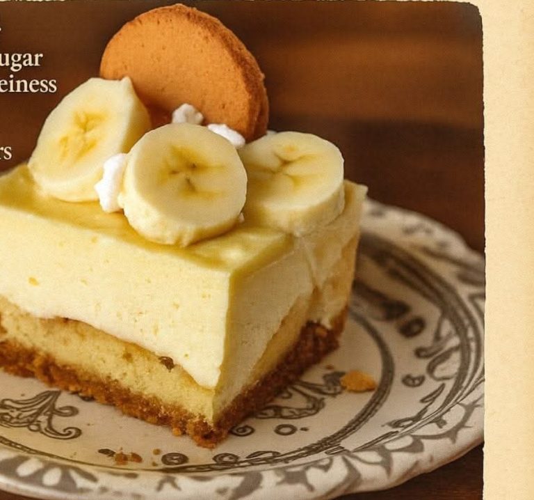 Blondie Crust Banana Cream Cheesecake Bars – Cook For You