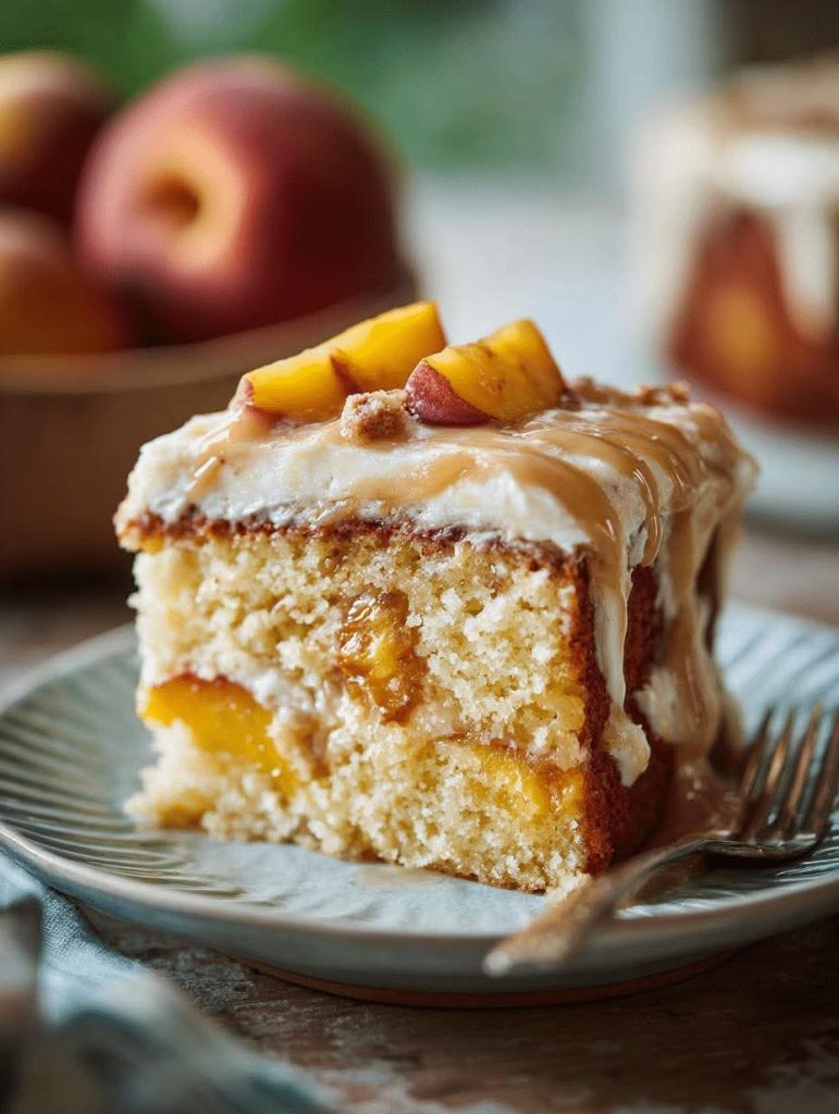Peach Cake with Brown Sugar Frosting – Cook For You