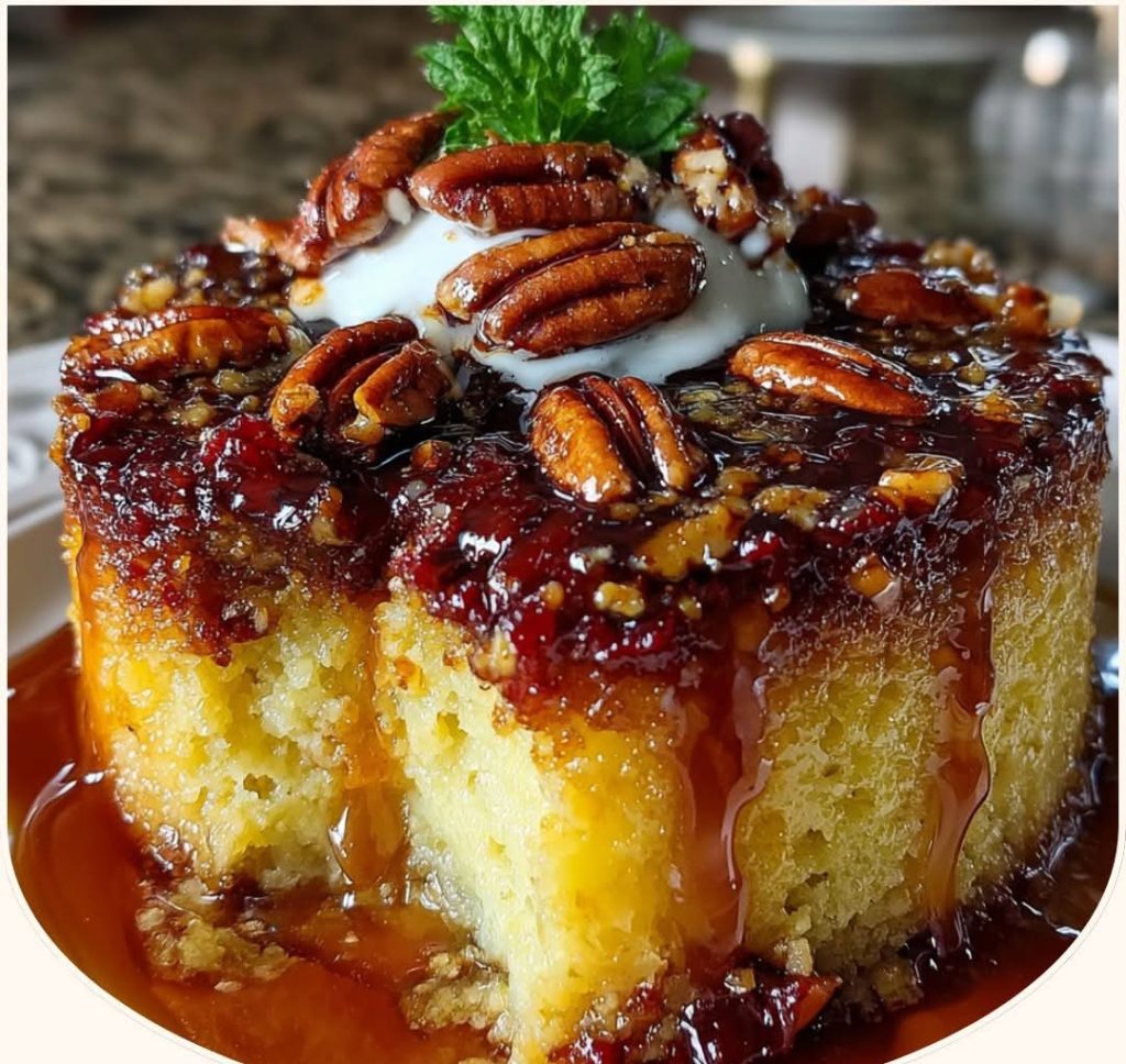 Sticky Caramel Pecan Upside-Down Cake – Cook For You