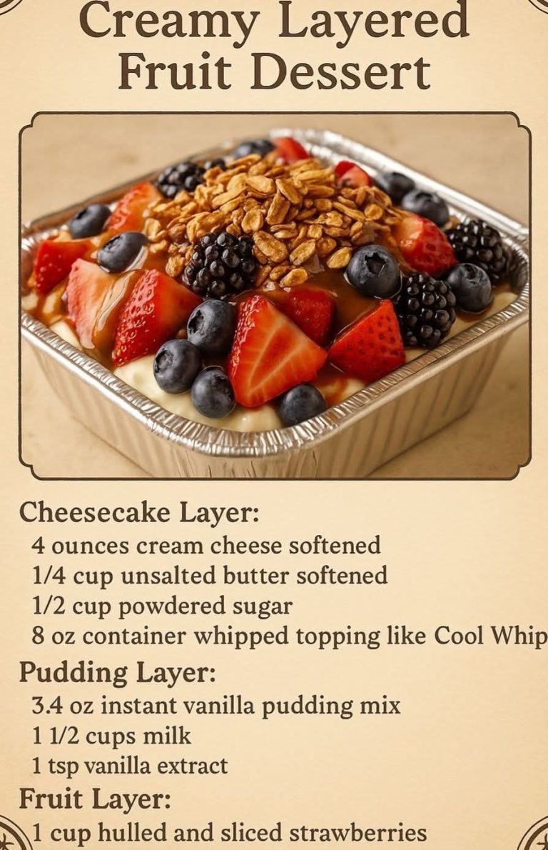 Creamy Layered Fruit Dessert – A Perfect No-Bake Delight – Cook For You