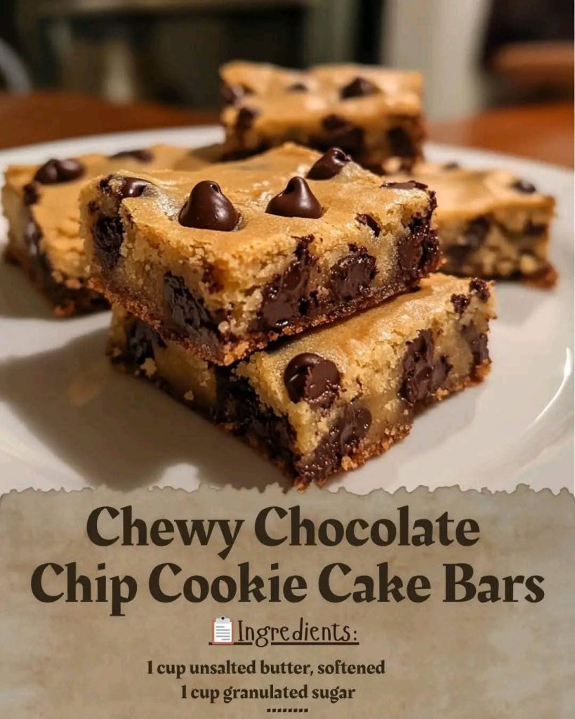Chewy Chocolate Chip Cookie Cake Bars – Cook For You
