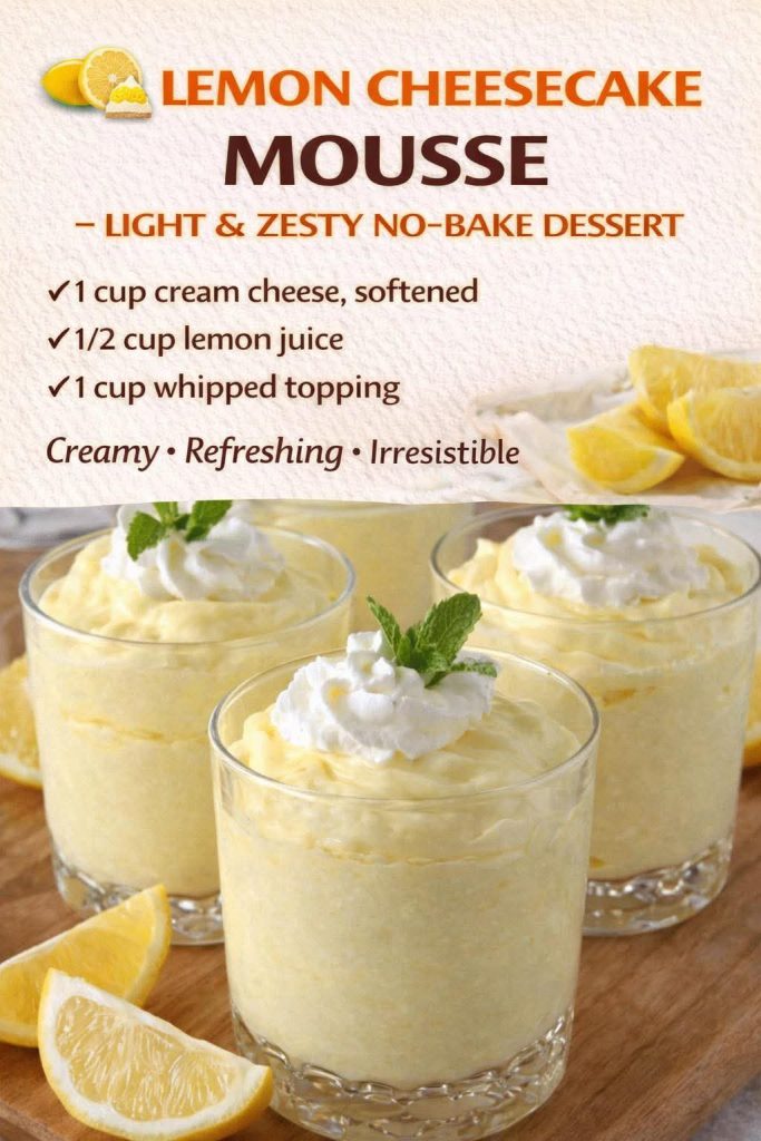 Lemon Cheesecake Mousse – Cook For You