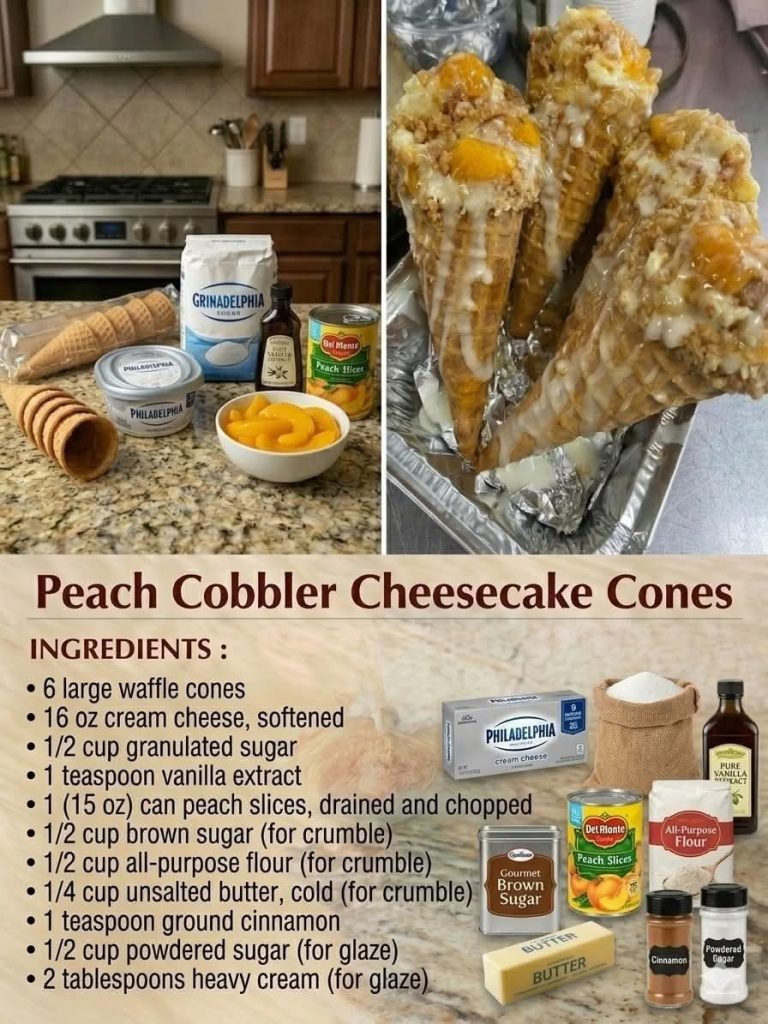 Peach Cobbler Cheesecake Cones – Cook For You